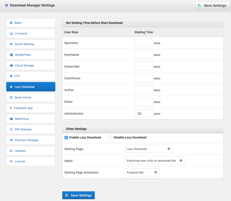 Lazy Download Add-on - WordPress Download Manager