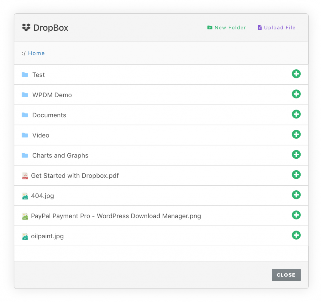 Dropbox Explorer - WordPress Download Manager