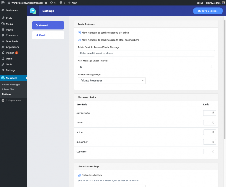 WordPress Private Message - WordPress Download Manager